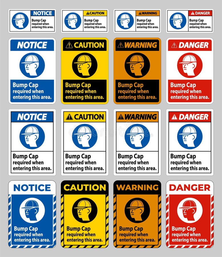 Bump Cap Required when Entering this Area Stock Vector - Illustration ...