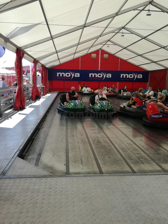 Bumper Car Racing in Amusement Park Editorial Image - Image of vehicle ...