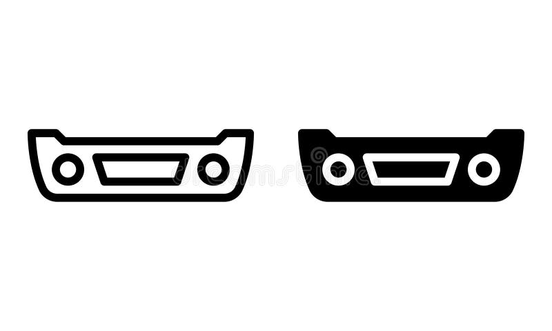 Bumper Icon with Outline and Glyph Style. Stock Vector - Illustration ...