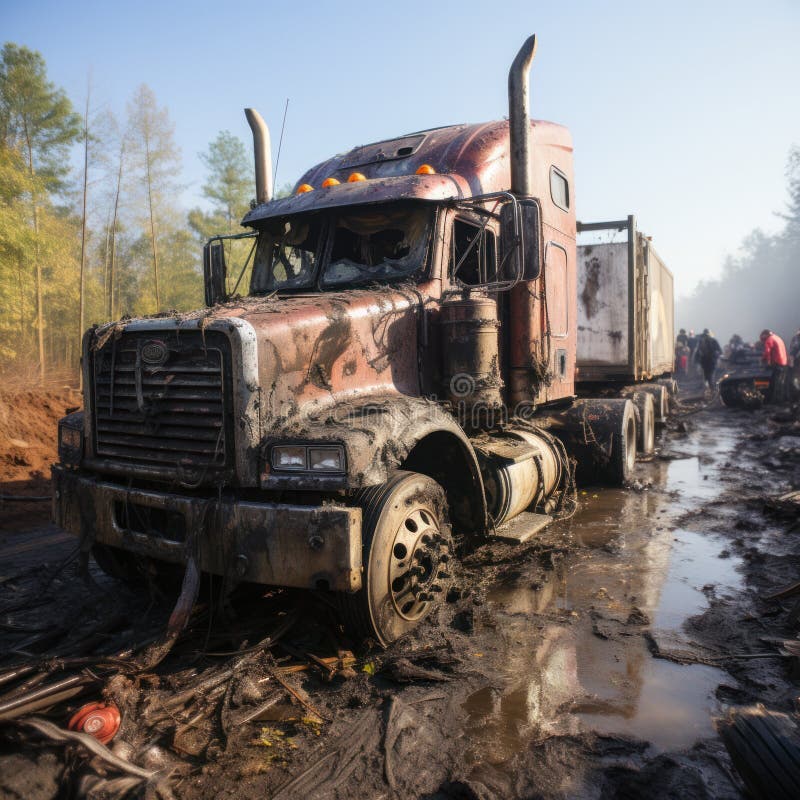 The Bumper of the Loading Truck Experienced an Accident Hitting a Road ...