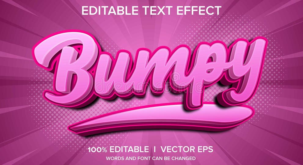 Bumpy 3d Vector Text Effect with Modern Style Design Stock Vector ...