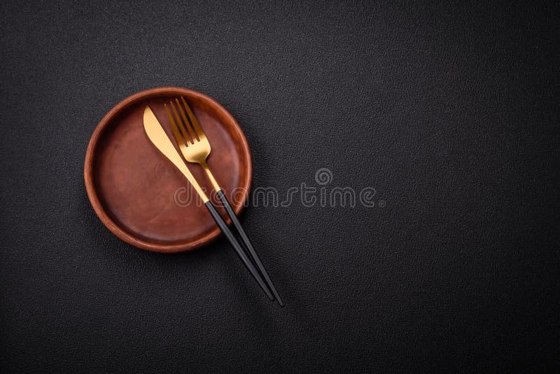 Bumpy Empty Ceramic Plate on a Textured Concrete Background Stock Image ...