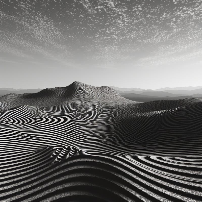 Bumpy Landscape with Photocopy Lines Stock Illustration - Illustration ...