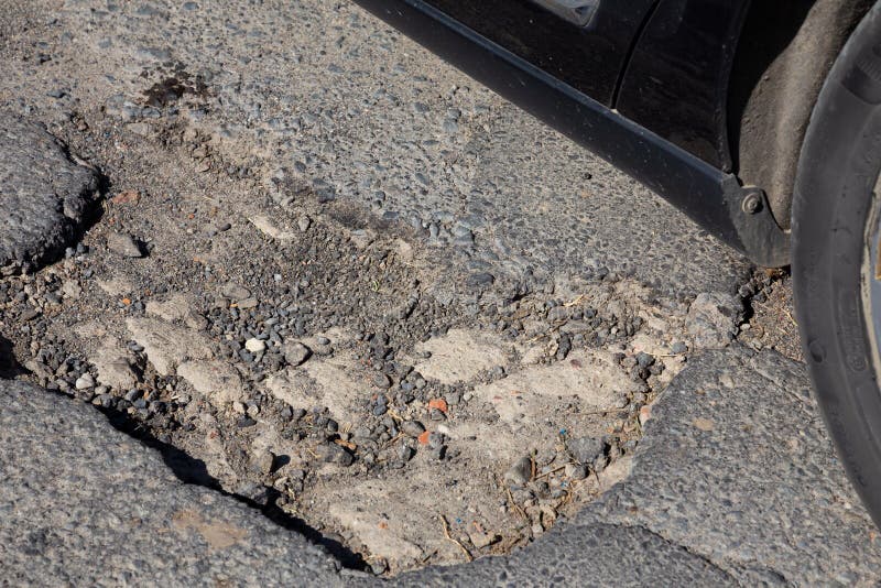 Bumpy Road, Destroyed Asphalt Stock Photo - Image of pothole, road ...