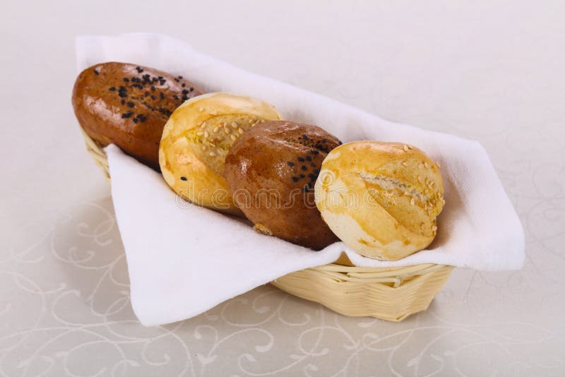 Bun Assortment in the Basket Stock Photo - Image of assortment ...