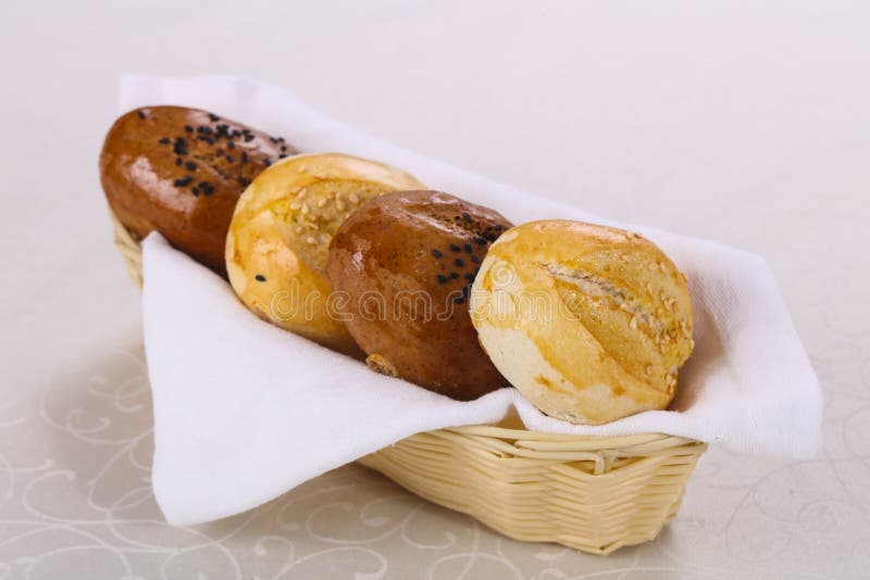 Bun Assortment in the Basket Stock Image - Image of homemade, loaf ...