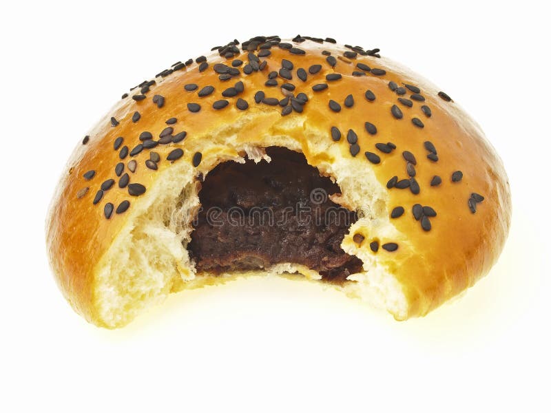 Bun on bite stock image. Image of delicious, buns, baked - 33110705