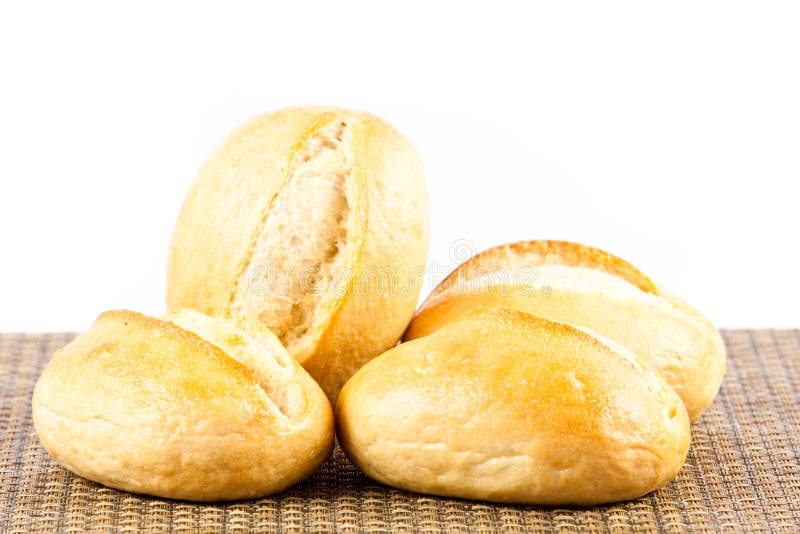 Bun Bread Isolated on White Background Roll Bakery Product Stock Image ...