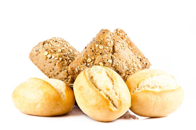 Bun Bread Isolated on White Background Roll Bakery Product Stock Image ...