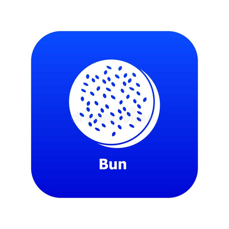 Bun icon blue vector stock vector. Illustration of french - 142375426