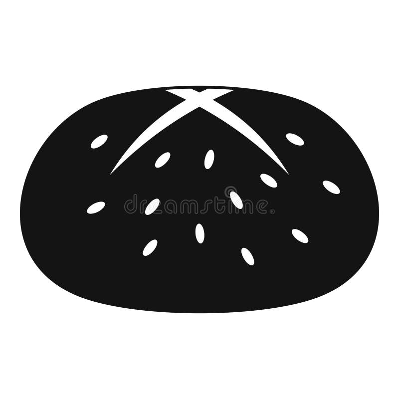Bun Icon, Simple Black Style Stock Illustration - Illustration of ...