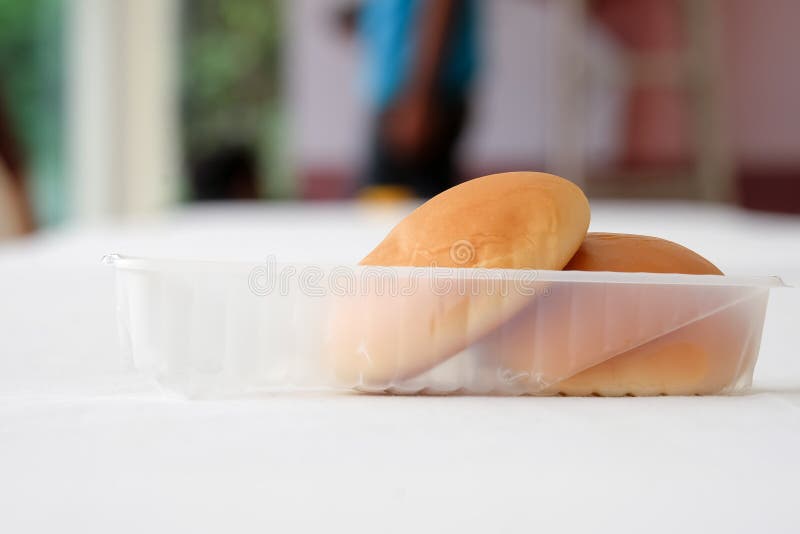 Bun in plastic box stock image. Image of eating, lunch - 63856743