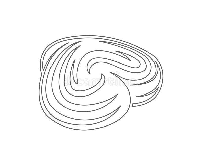 Bun Roll Continuous One Line Icon Isolated on White Background Stock ...