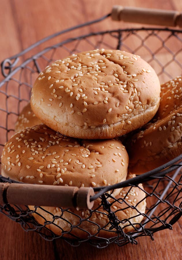 Bun with sesame stock photo. Image of healthy, fastfood - 28659338