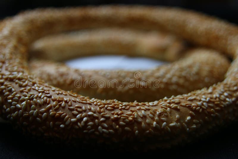 Bun with Sesame Traditional Simit Breakfast Stock Image - Image of ...