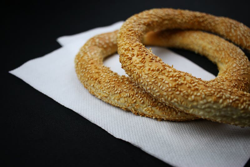 Bun with Sesame Traditional Simit Breakfast Stock Photo - Image of ...