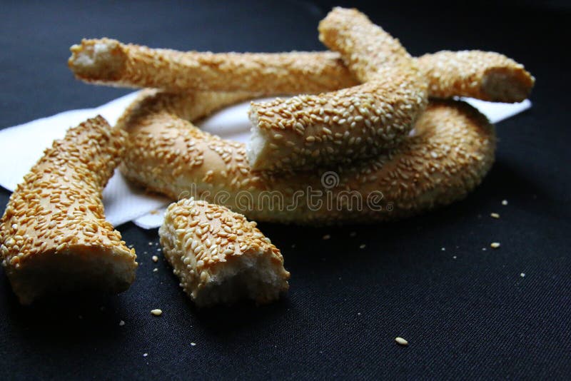 Bun with Sesame Traditional Simit Breakfast Stock Photo - Image of ...