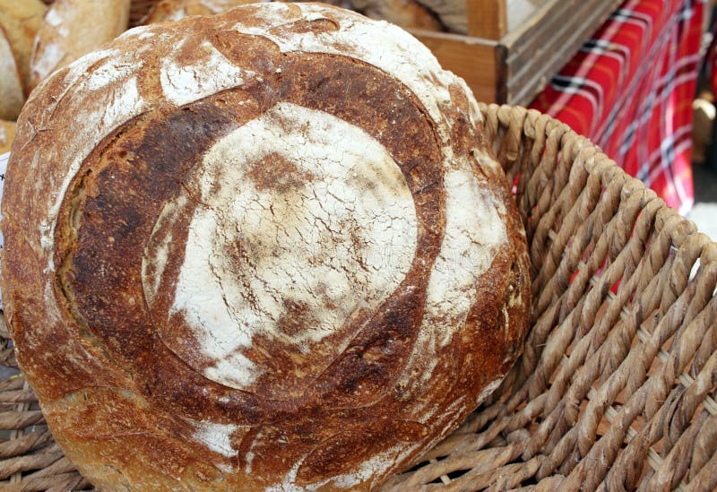 Bun. Traditional Round Bread Stock Photo - Image of preserves, gherkins ...