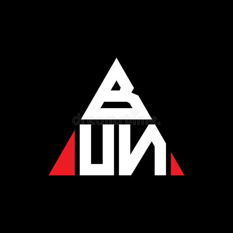 BUN Triangle Letter Logo Design with Triangle Shape. BUN Triangle Logo ...