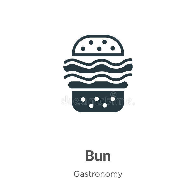 Bun Vector Icon on White Background. Flat Vector Bun Icon Symbol Sign ...