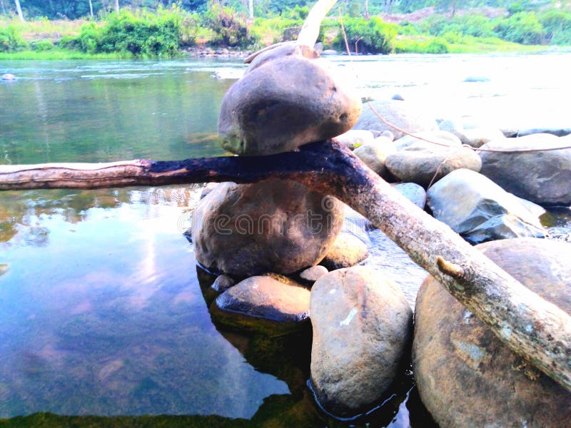Bunawan river scape stock image. Image of scape, rock - 174006785