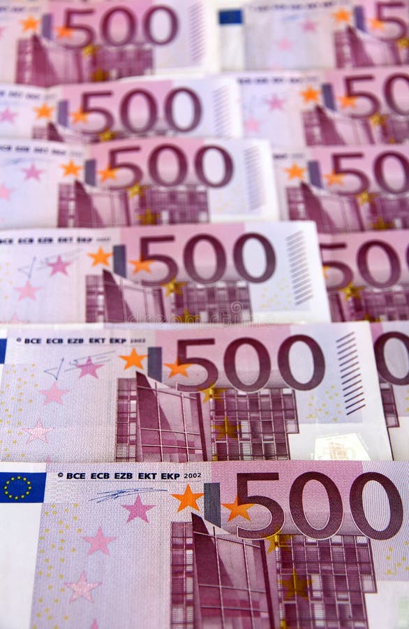 Bunch of 500 Euro Banknotes (vertical) Stock Image - Image of eurozone ...
