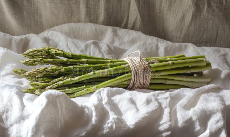 A Bunch of Asparagus is Tied Together with a String Stock Illustration ...