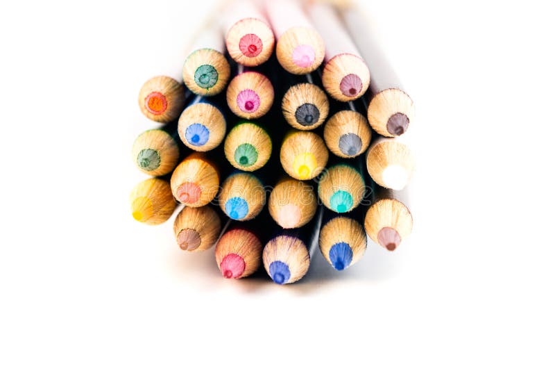 Bunch of Assorted Colored Pencils Stock Image - Image of office, lead ...