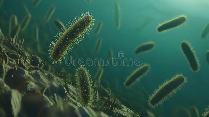 A Bunch of Bacteria are Swimming in the Water Stock Illustration ...