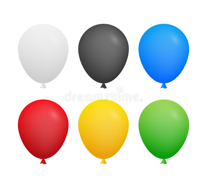 Bunch of Balloons in Cartoon Flat Style Stock Vector - Illustration of ...