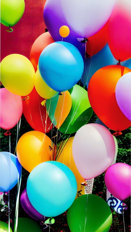 A Bunch of Balloons in Different Colors and Shapes Illustration ...