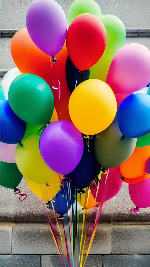 A Bunch of Balloons in Different Colors and Shapes Illustration ...