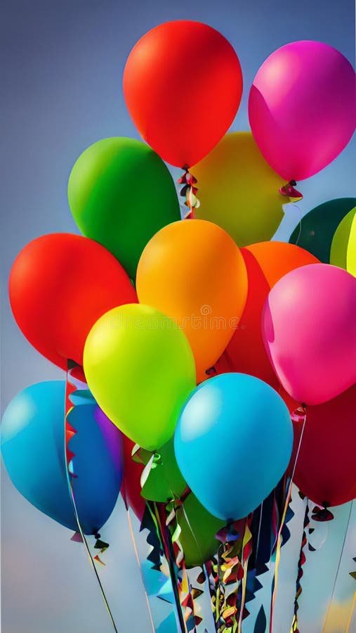 A Bunch of Balloons in Different Colors and Shapes Illustration ...