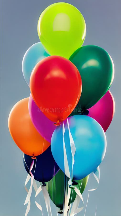 A Bunch of Balloons in Different Colors and Shapes Illustration ...