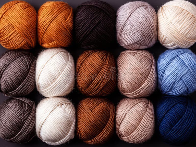A Bunch of Balls of Yarn on a Black Surface Stock Photo - Image of ...