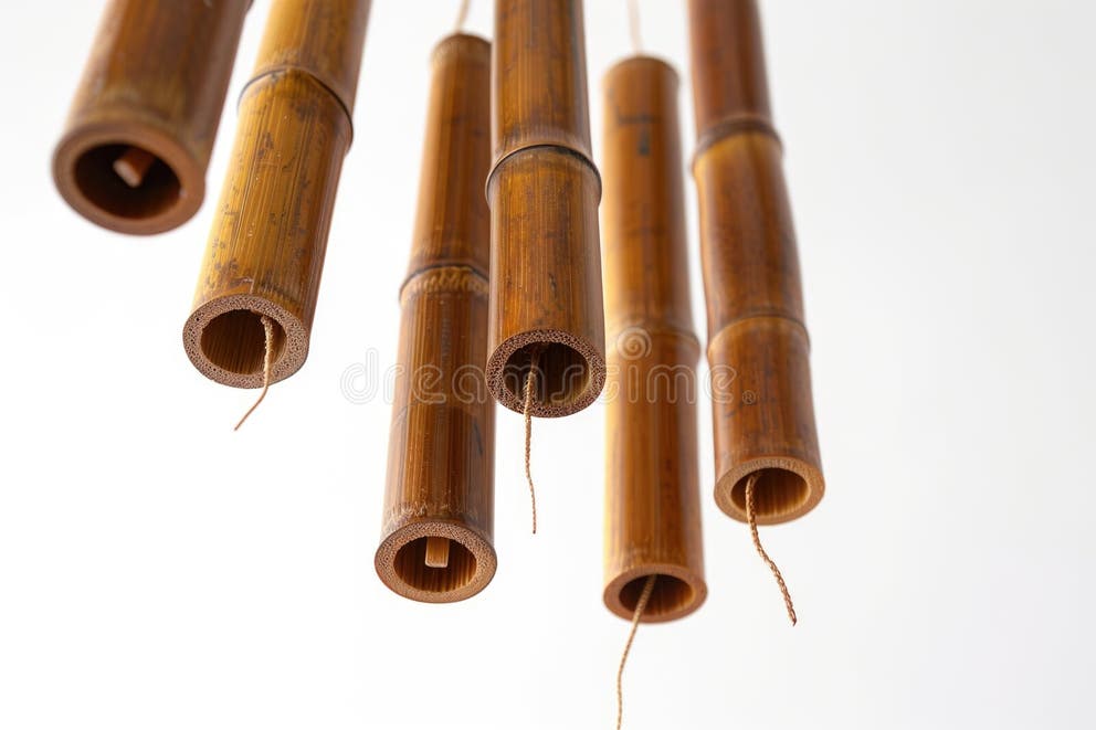 A Bunch of Bamboo Sticks with a String Hanging from Them Stock ...