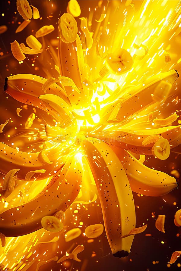 A Bunch of Bananas that are Falling into the Air Stock Image - Image of ...