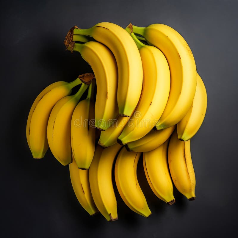 A Bunch of Bananas on a Gray Background Stock Illustration ...