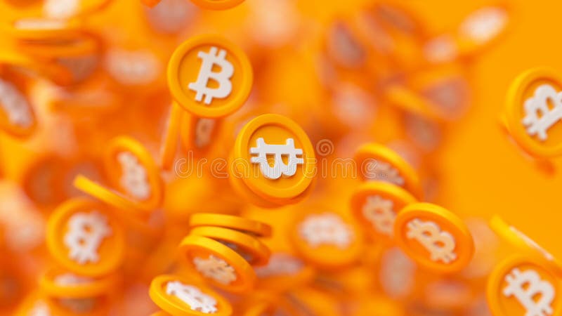 Bunch of Bitcoins 3D Render Stock Illustration - Illustration of ...