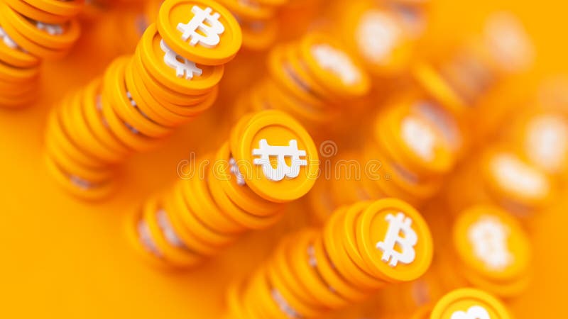 Bunch of Bitcoins 3D Render Stock Illustration - Illustration of ...