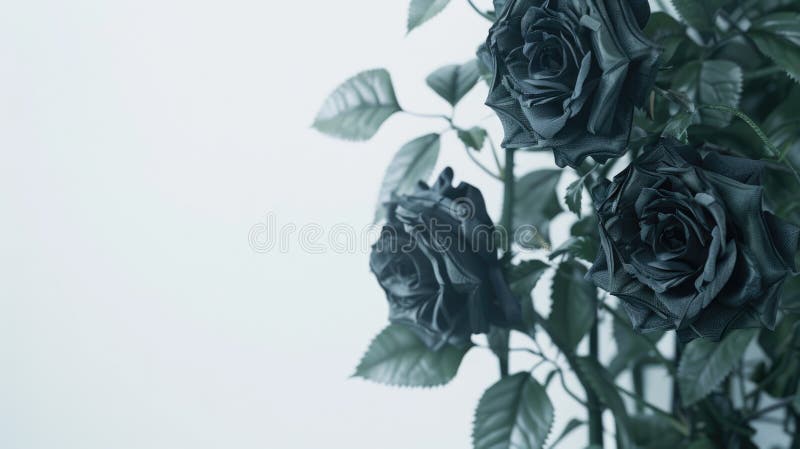 A Bunch of Black Roses Arranged on a Table, Perfect for a Mysterious or ...