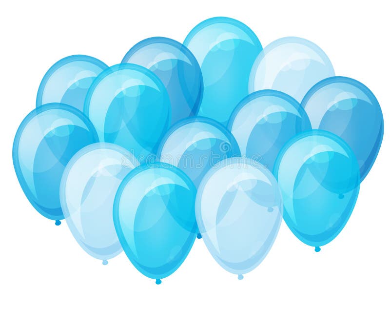 Party Blue Balloons Background Stock Illustration - Illustration of ...