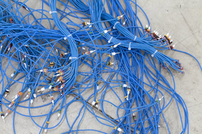 Blue Cables stock image. Image of current, electric, cord - 5606993
