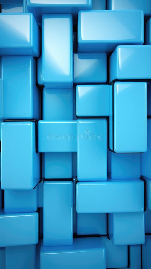 A Bunch of Blue Cubes that are Stacked Together. Generative AI Image ...