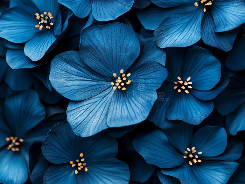 A Bunch of Blue Flowers that are in a Pile Stock Photo - Image of ...