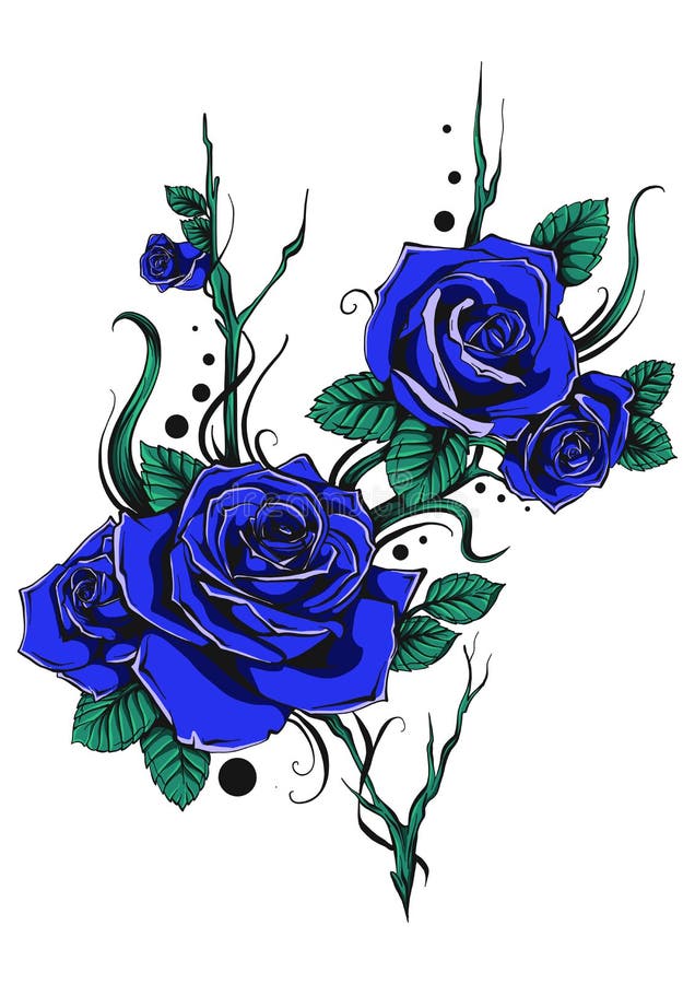 Blue Roses Drawings