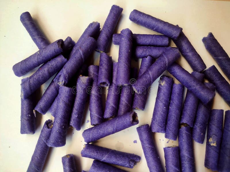 A Bunch of Blue Wafer Biscuits with Vanilla Flavor Isolated on a White ...