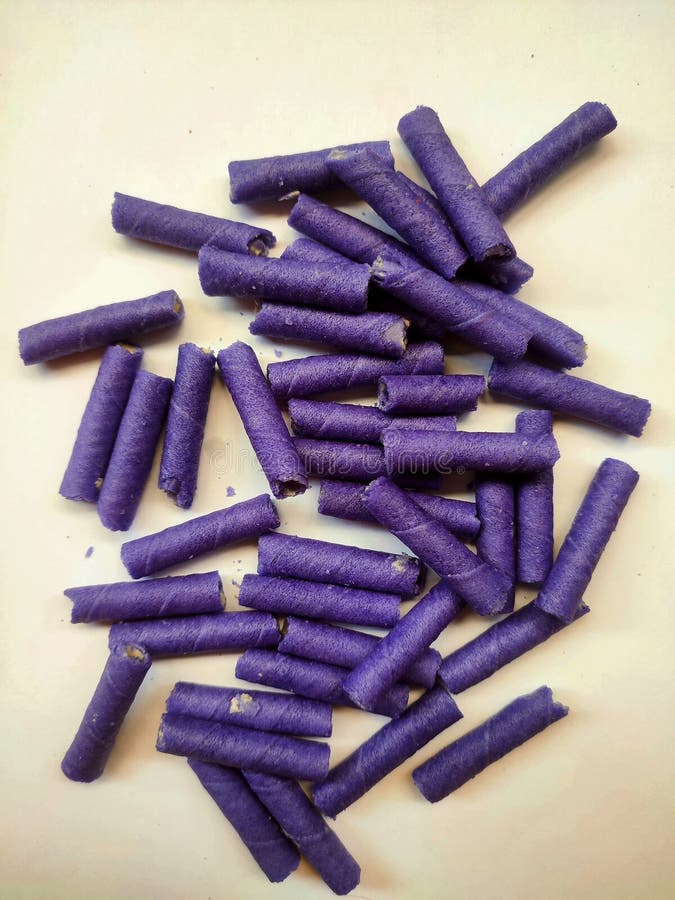 A Bunch of Blue Wafer Biscuits with Vanilla Flavor Isolated on a White ...