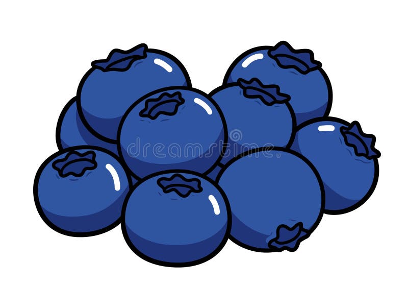 Blue berries clip art stock vector. Illustration of ripe - 372844700