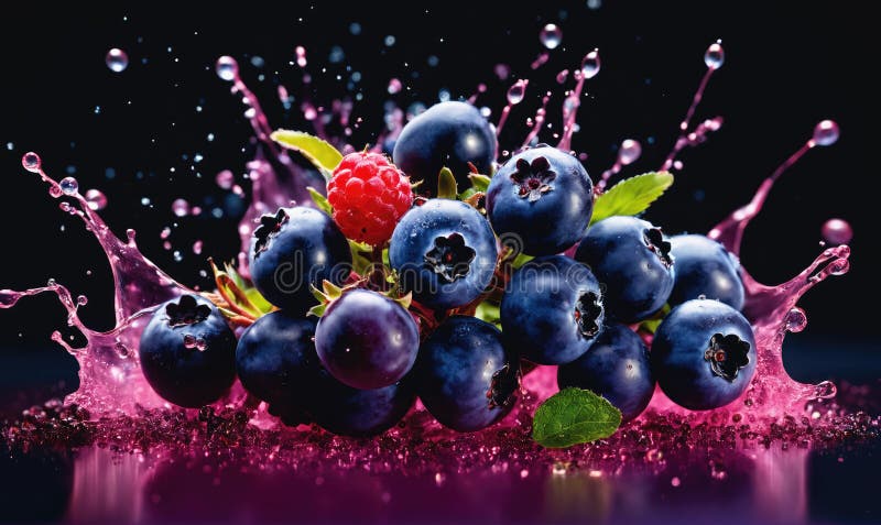 Vibrant Glossy Blueberries Pink Background Stock Photos - Free ...